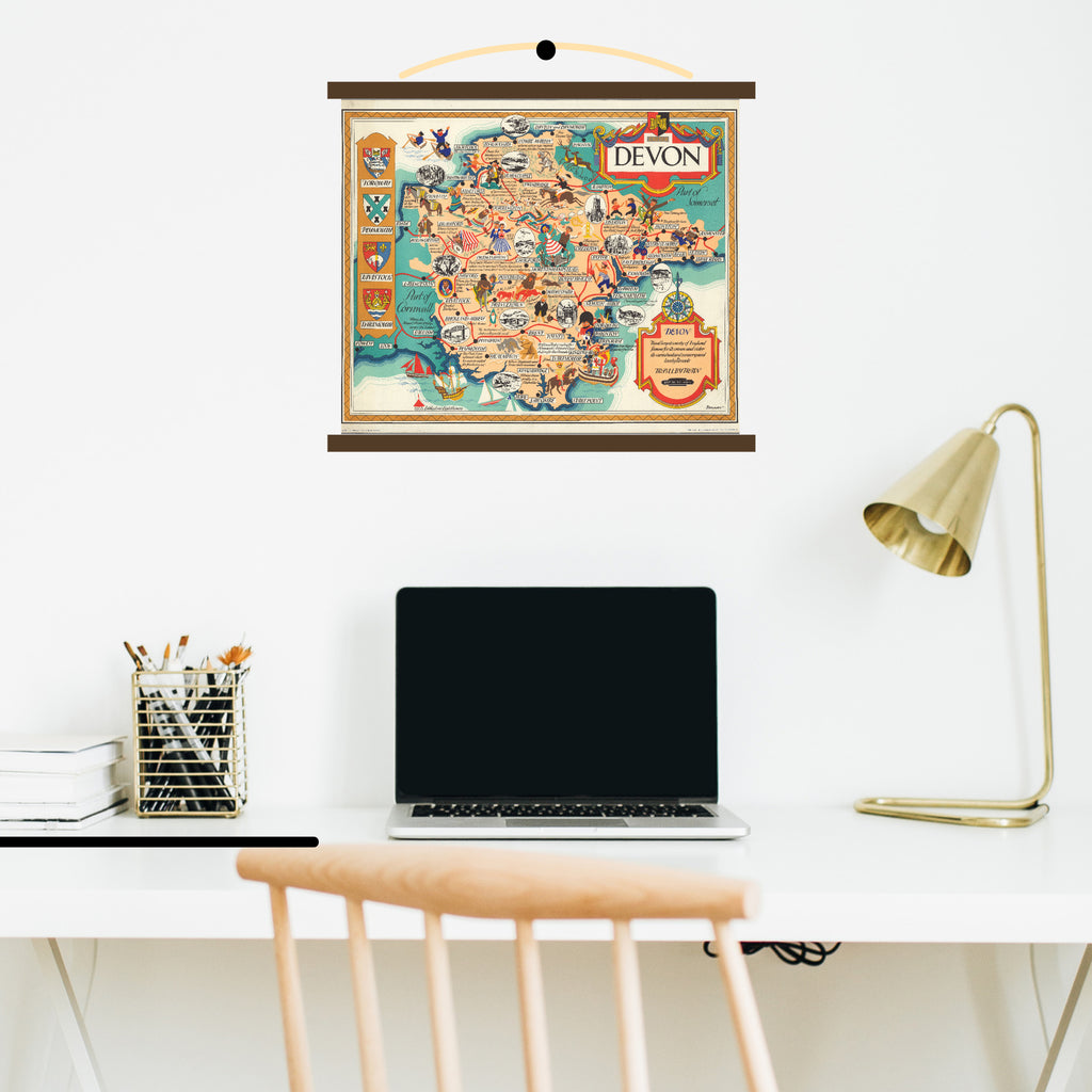 Old historic map of Devon Poster | Maps | Totalposter