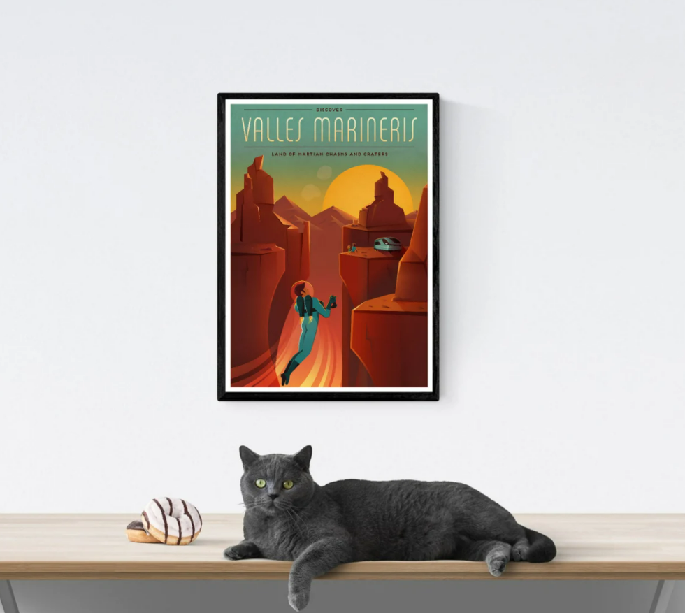 Vintage | Travel | Poster | Valles | Marineris | Mars | space | Art ...